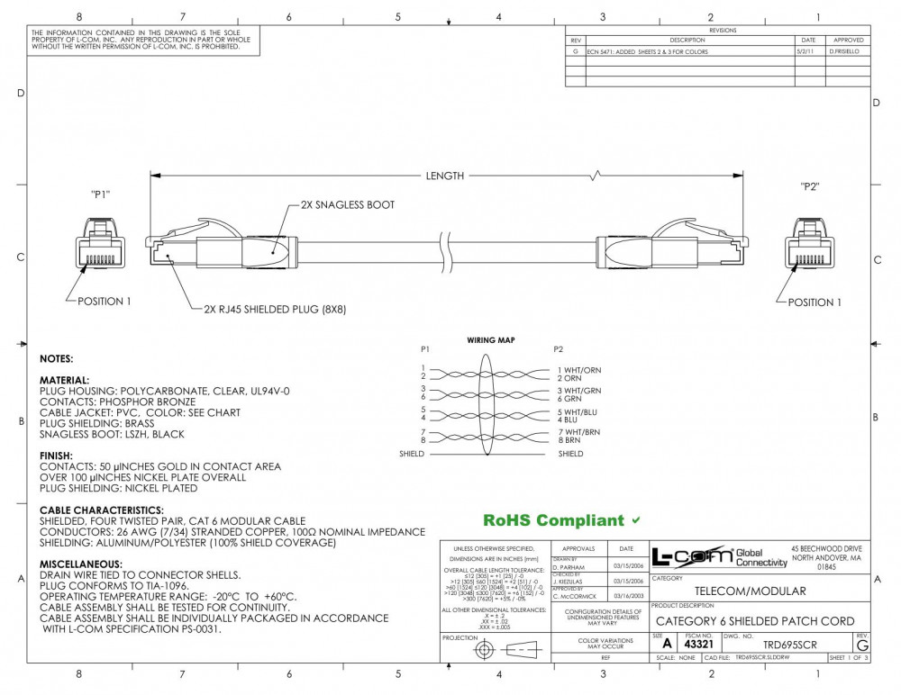 L-com TRD695SCR series technical document page 1