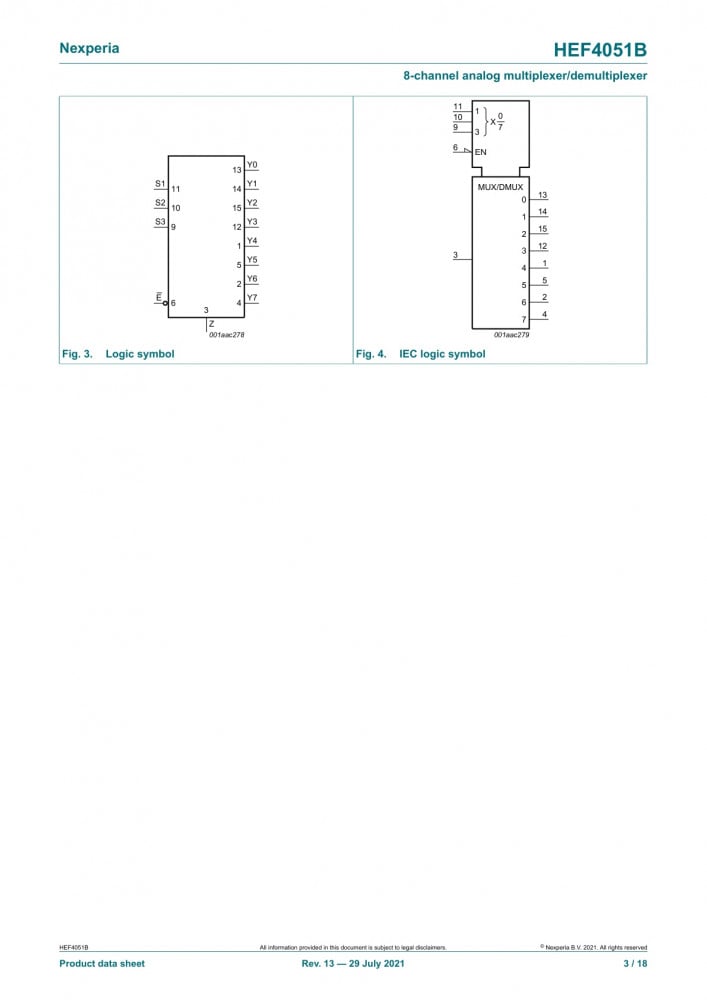 HEF4051B datasheet page 3