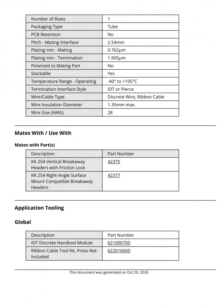 MOLEX SL product specification page 3