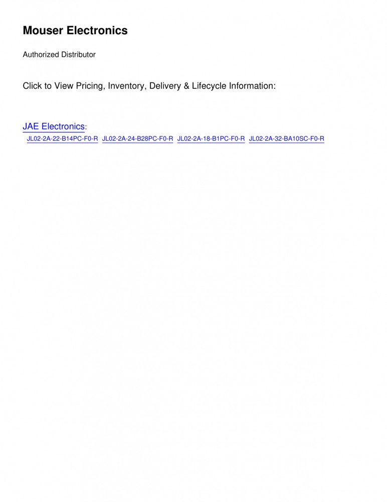 JAE JL02 series technical drawing page 2