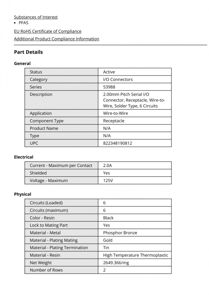 MOLEX 539880619 technical document preview, page 2