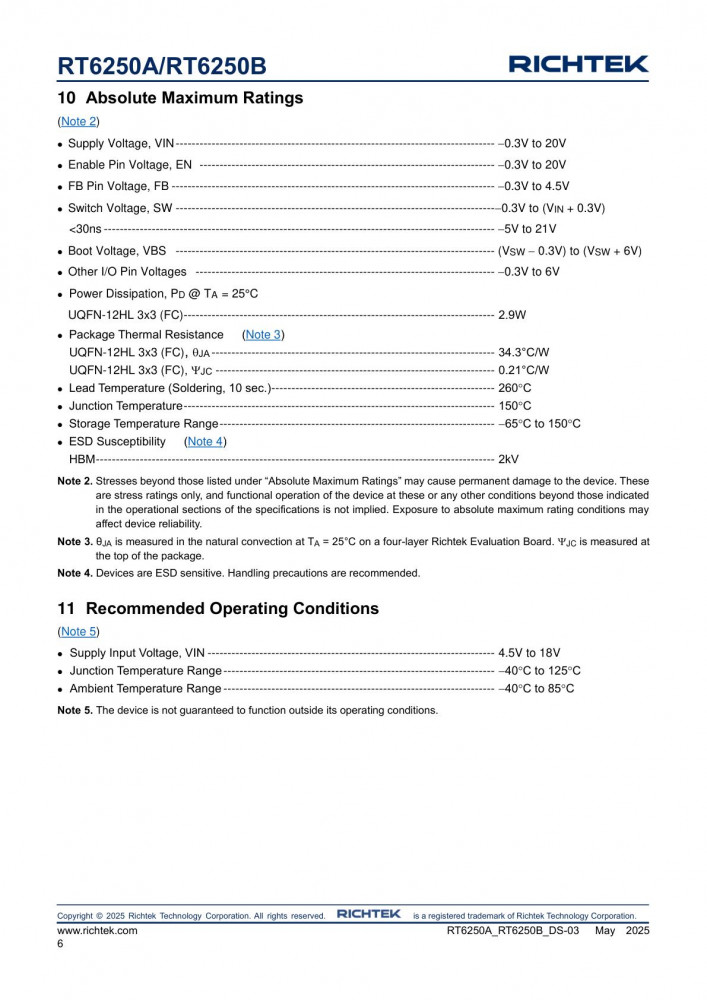 RT6250 datasheet page 6