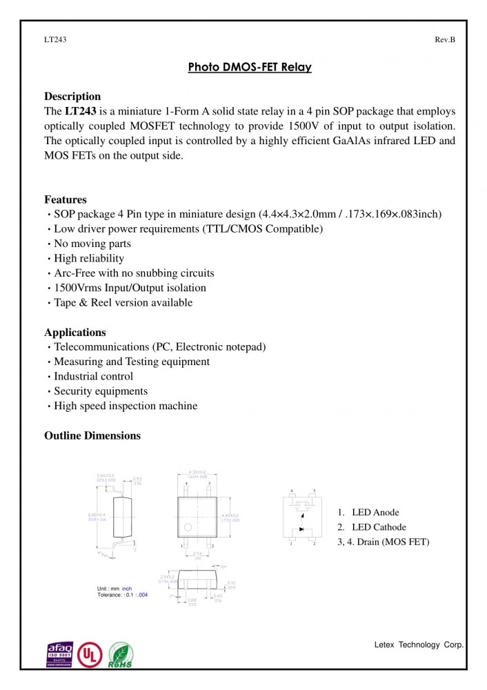 LT243 datasheet page 1