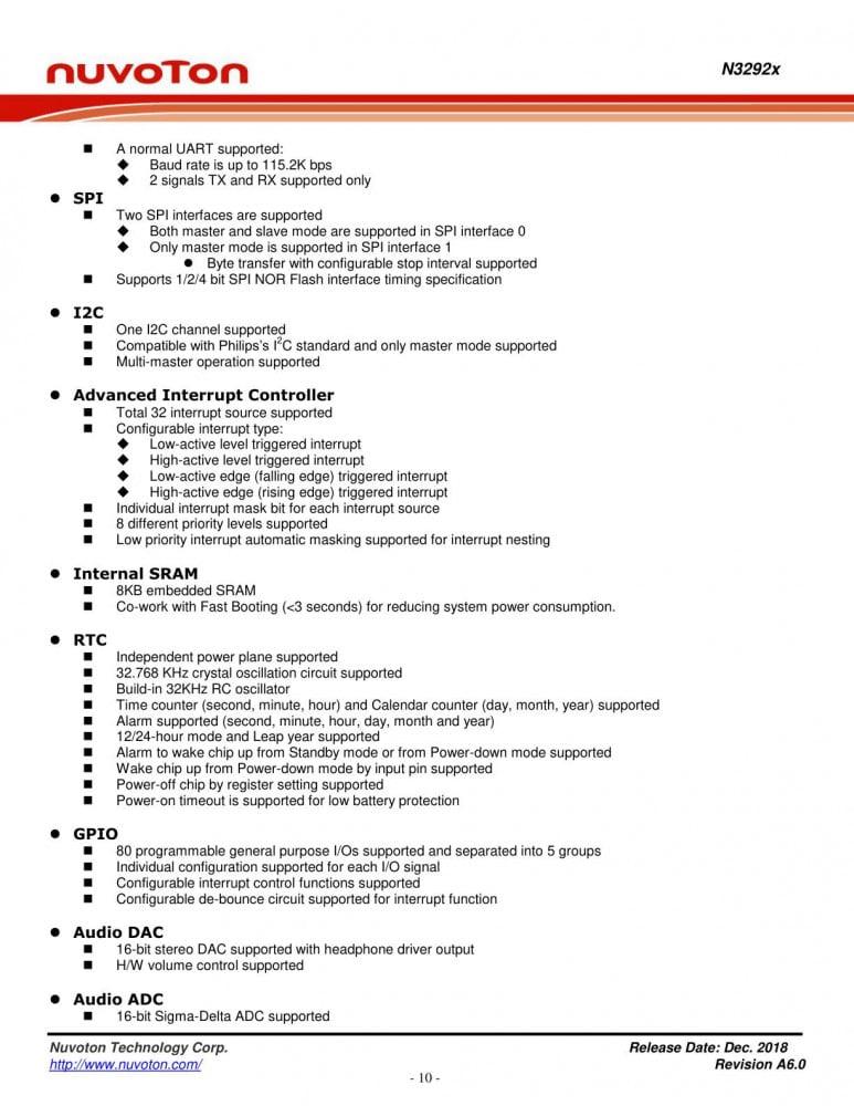 N3292x datasheet page 10