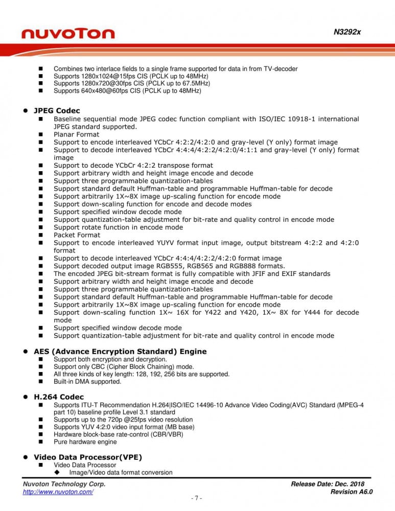 N3292x datasheet page 7