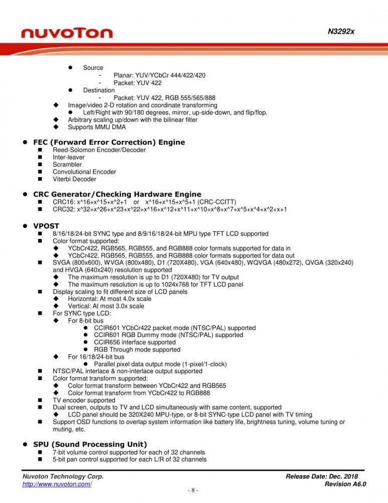 N3292x datasheet page 8