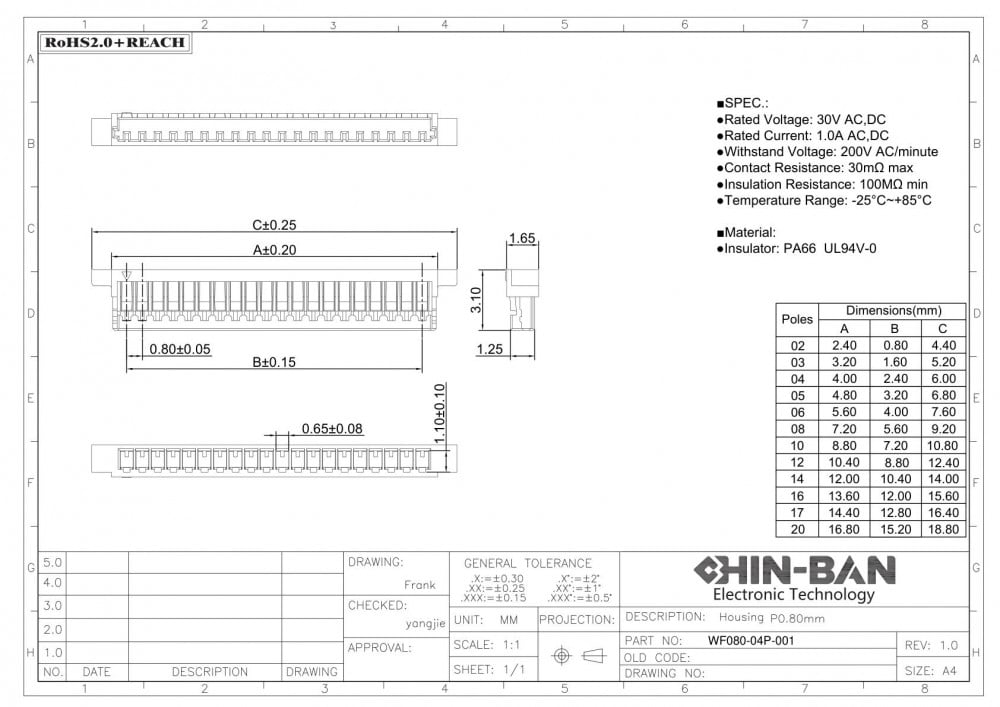 CHIN-BAN WF080-04P-001 technical document preview