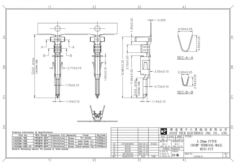 C4255M-TBE technical drawing preview