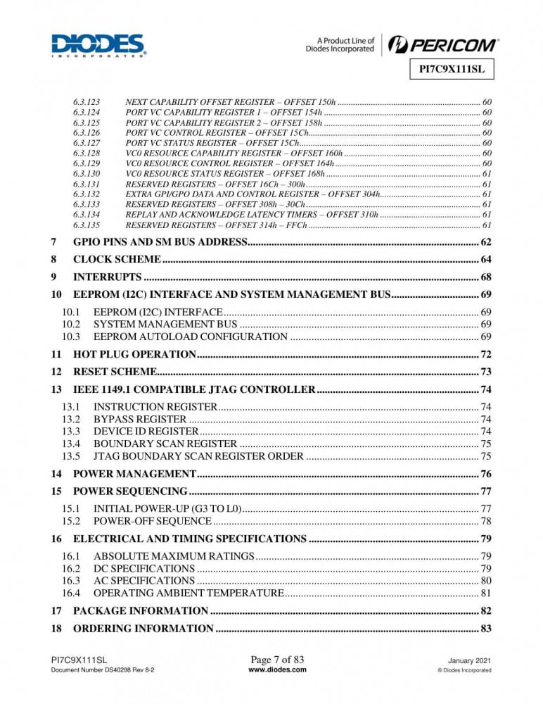 PI7C9X111SL datasheet page 7