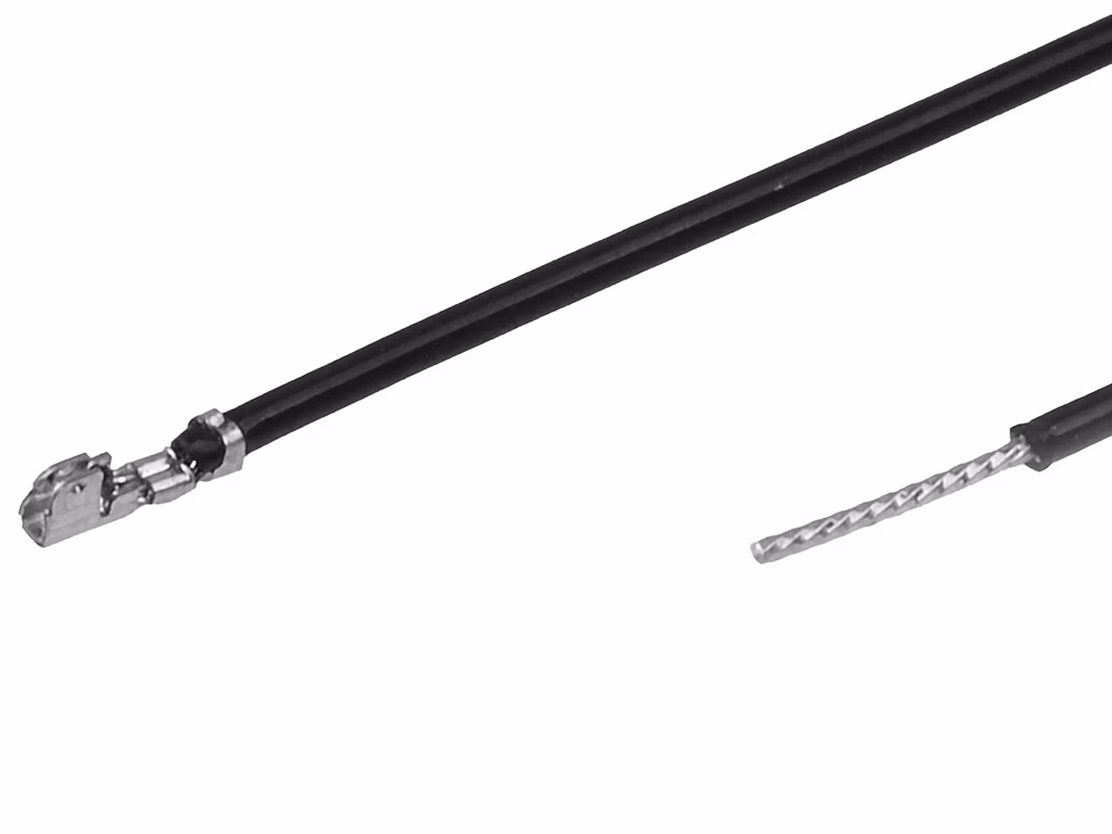 Pre-Crimped Lead OneBlade Female-to-Pigtail, 1.00µm Tin (Sn) Plating, 300.00mm Length, 30 AWG, Black