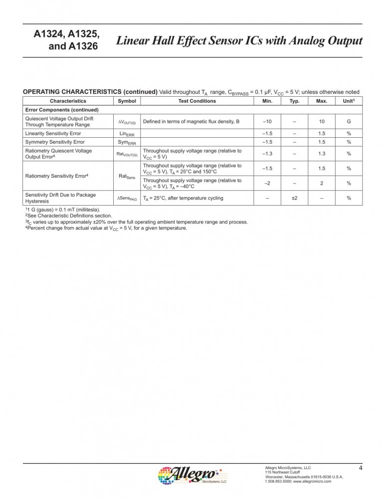 A1326LLHLT-T datasheet page 4
