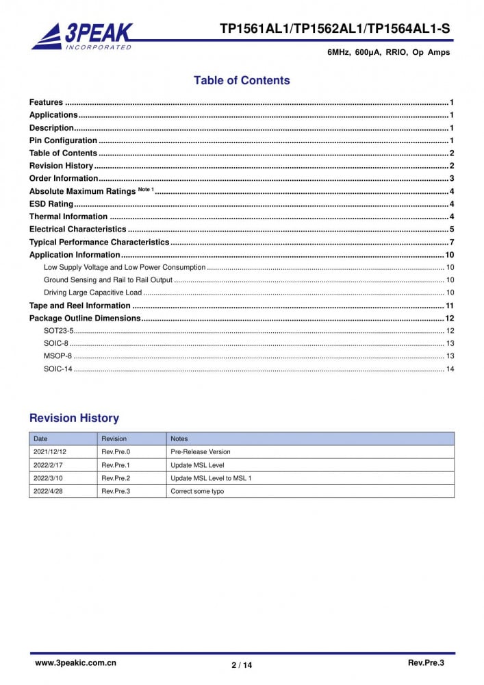 TP1562AL1-VR datasheet page 2