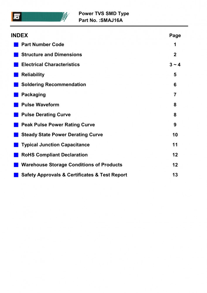 SMAJ16A datasheet page 3