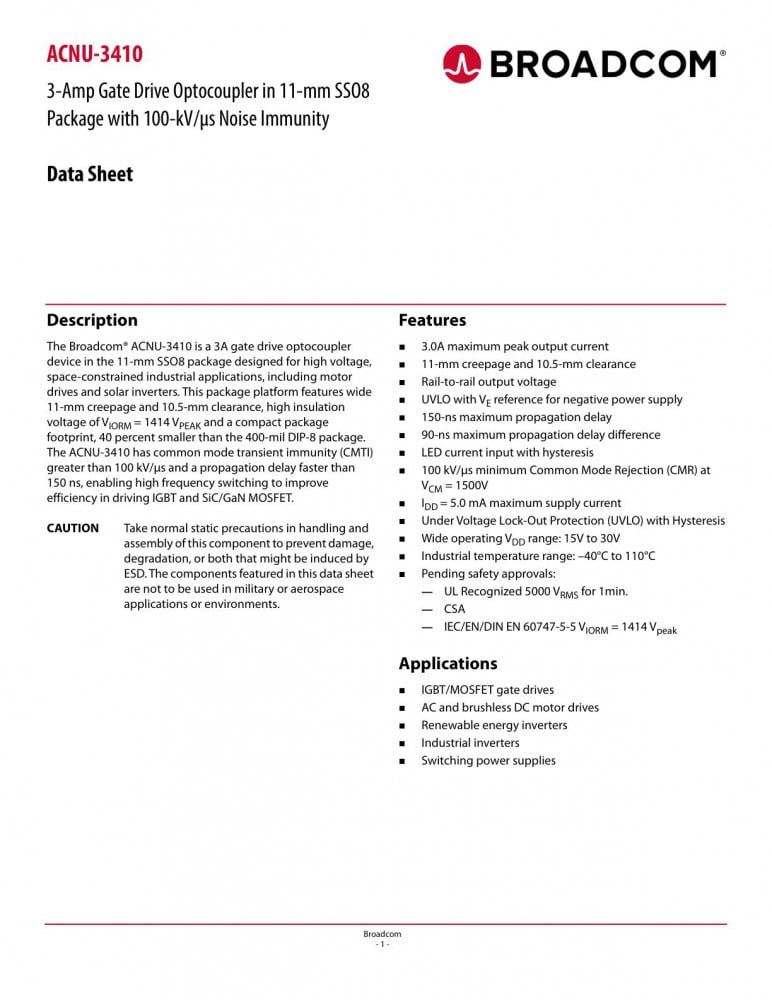 ACNU-3410 datasheet page 1