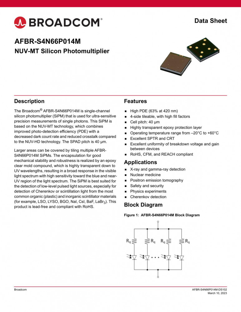 AFBR-S4N66P014M datasheet page 1