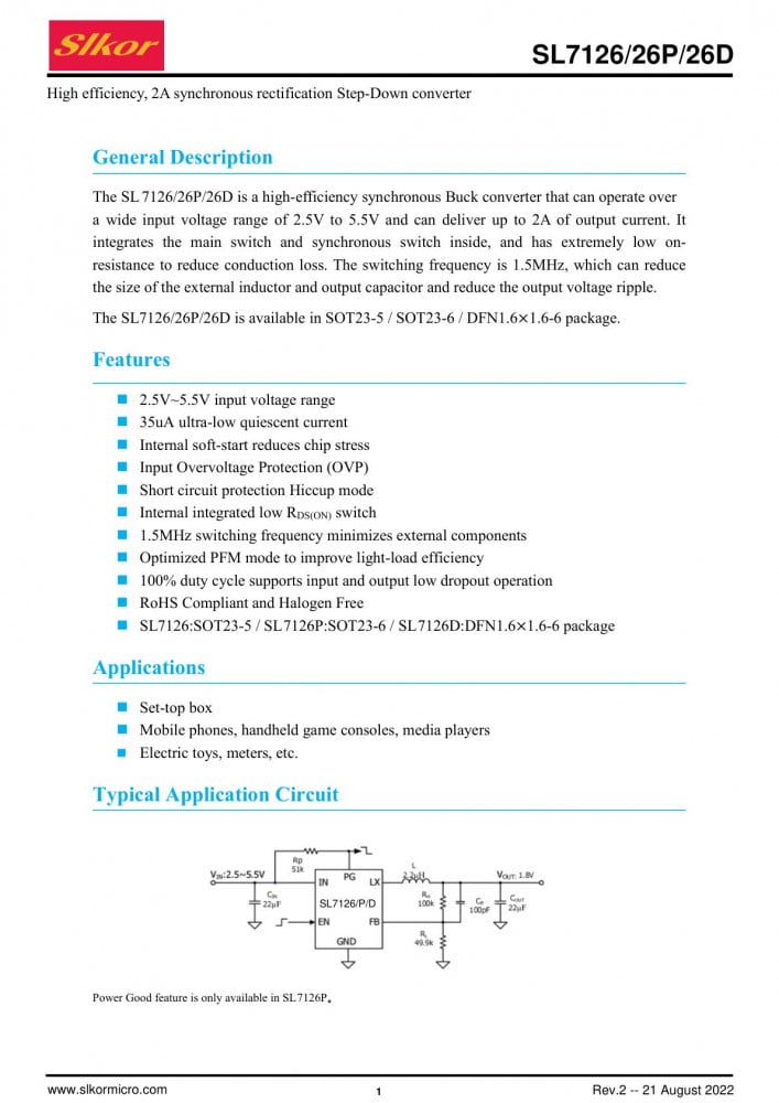 SL7126 datasheet page 1