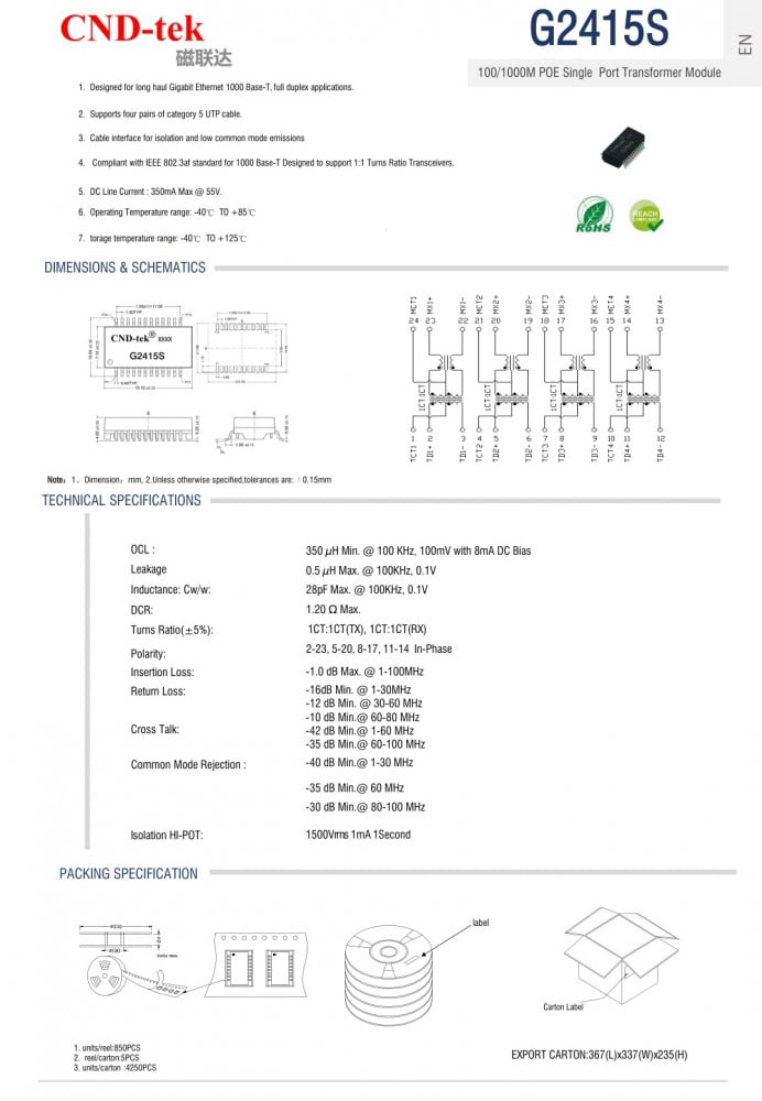 CND-tek G2415S datasheet page