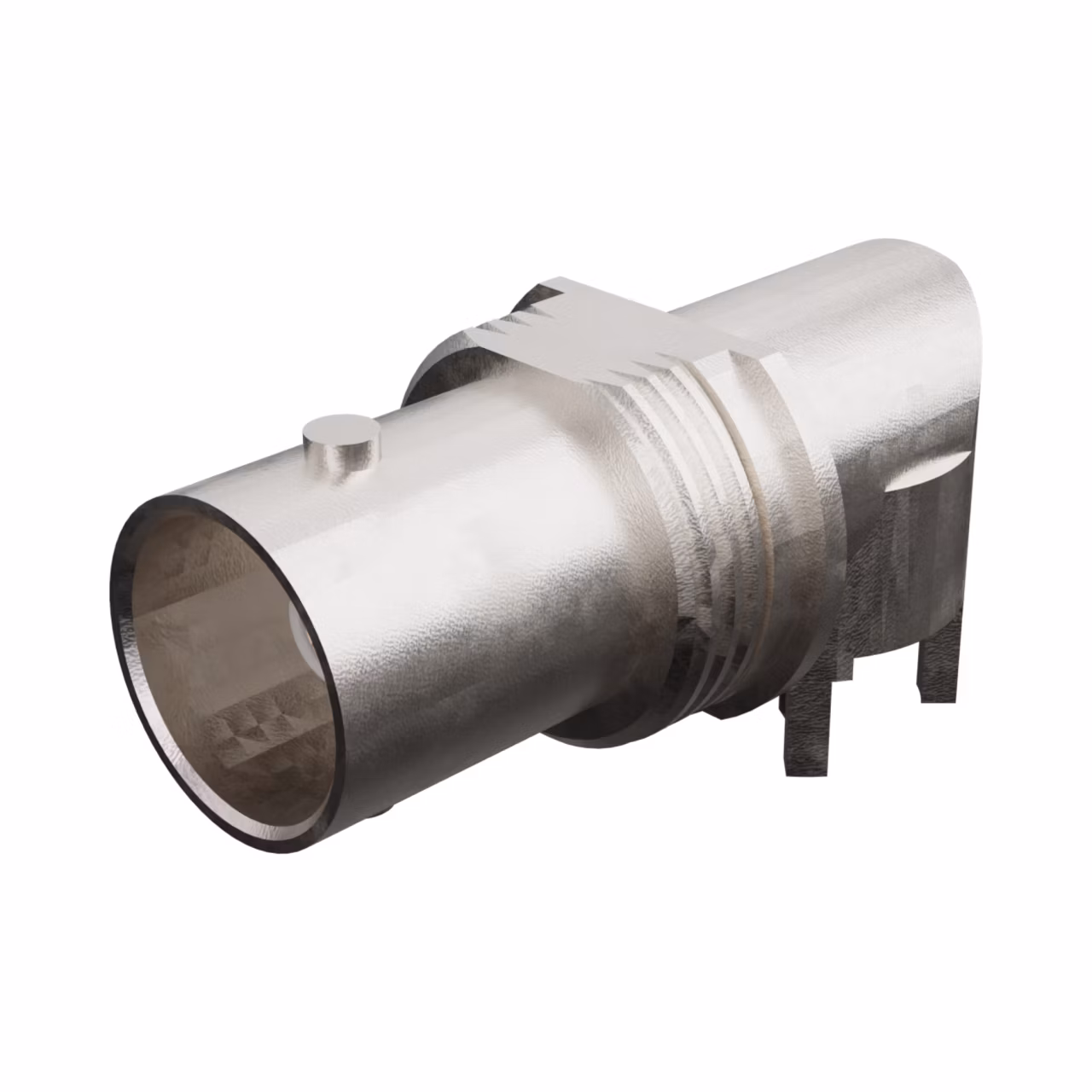 BNC Jack, Right-Angle, Bulkhead Receptacle, PCB, Through Hole, with Low Profile Jam Nut, 0.25µm Gold (Au), 3 GHz, One Piece Per Bag, 75 Ohms for sale
