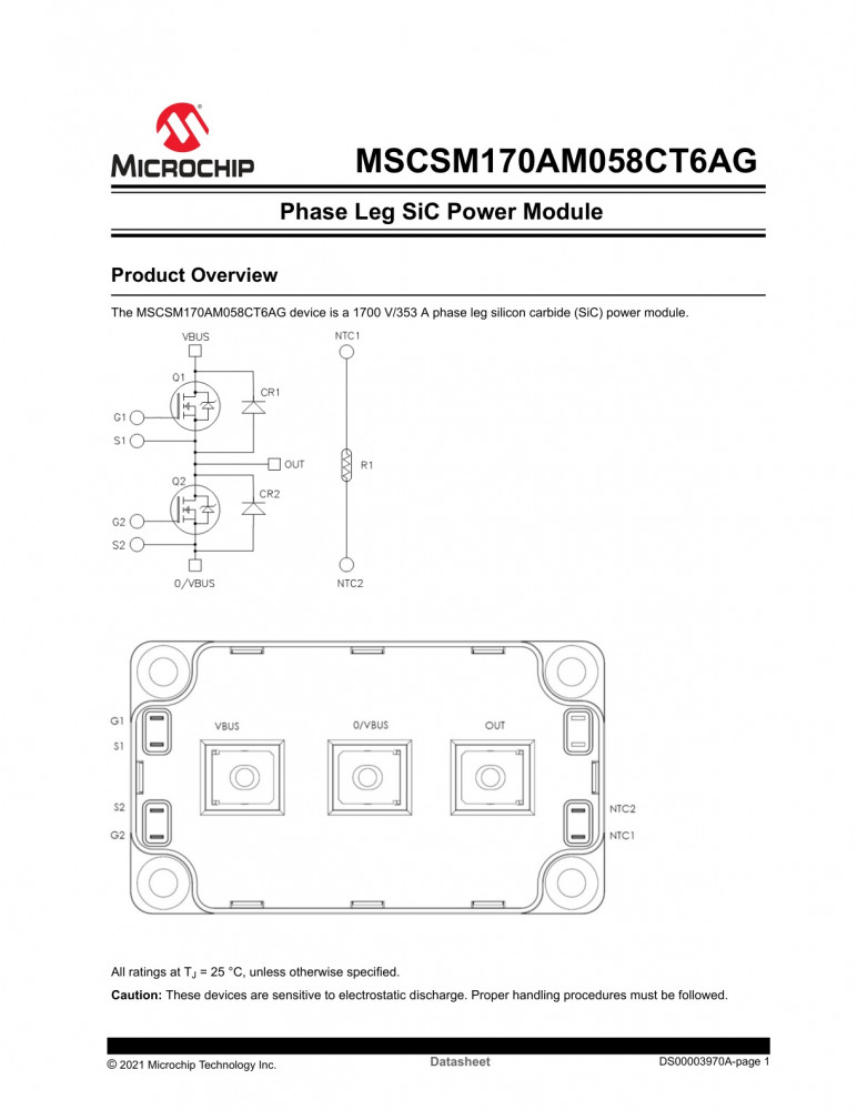 MSCSM170AM058CT6AG datasheet page 1