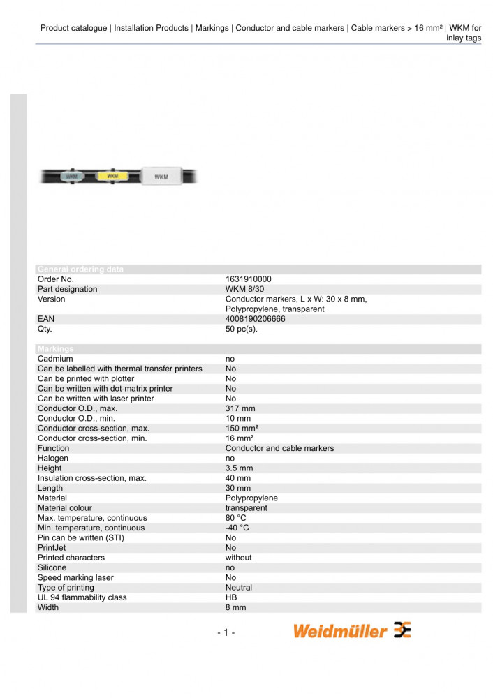 Product documentation image 1 for WKM 8/30