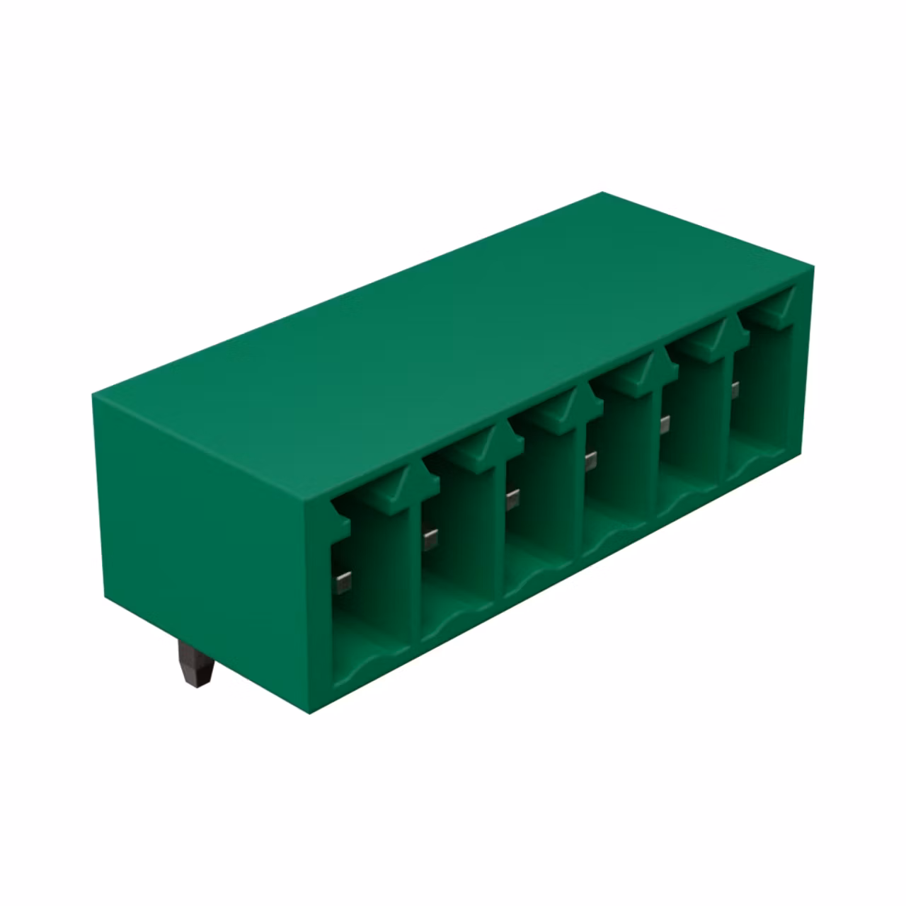3.50mm Pitch Eurostyle Right-Angle PCB Header, Green Housing, 6 Circuits for sale