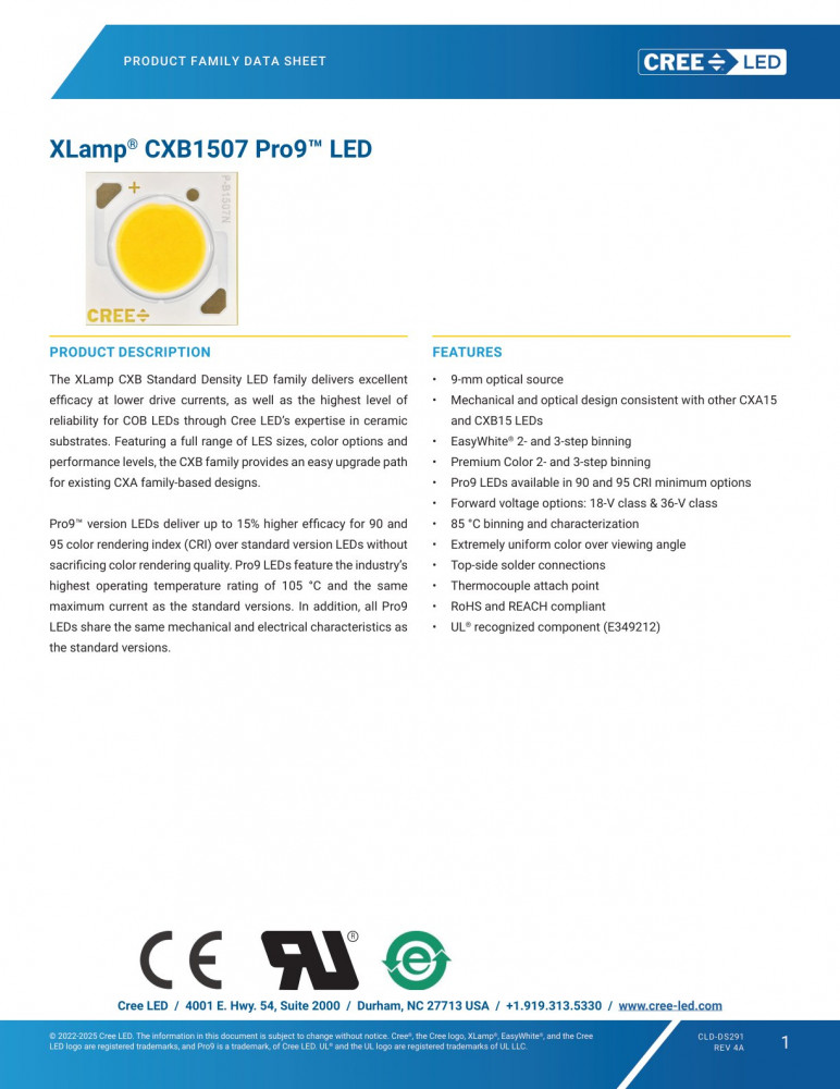 CXB1507 Pro9 datasheet page 1