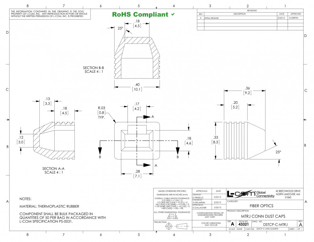 DSTCP-C-MTRJ technical document preview
