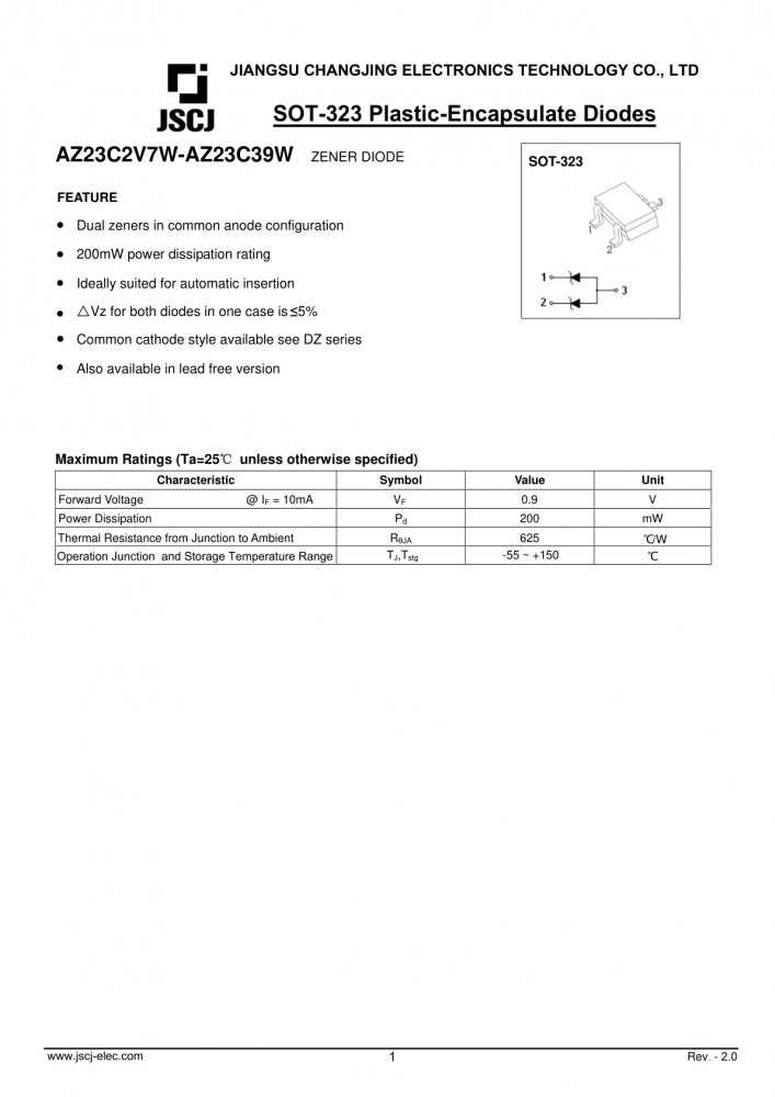 JSCJ AZ23C13W datasheet page 1