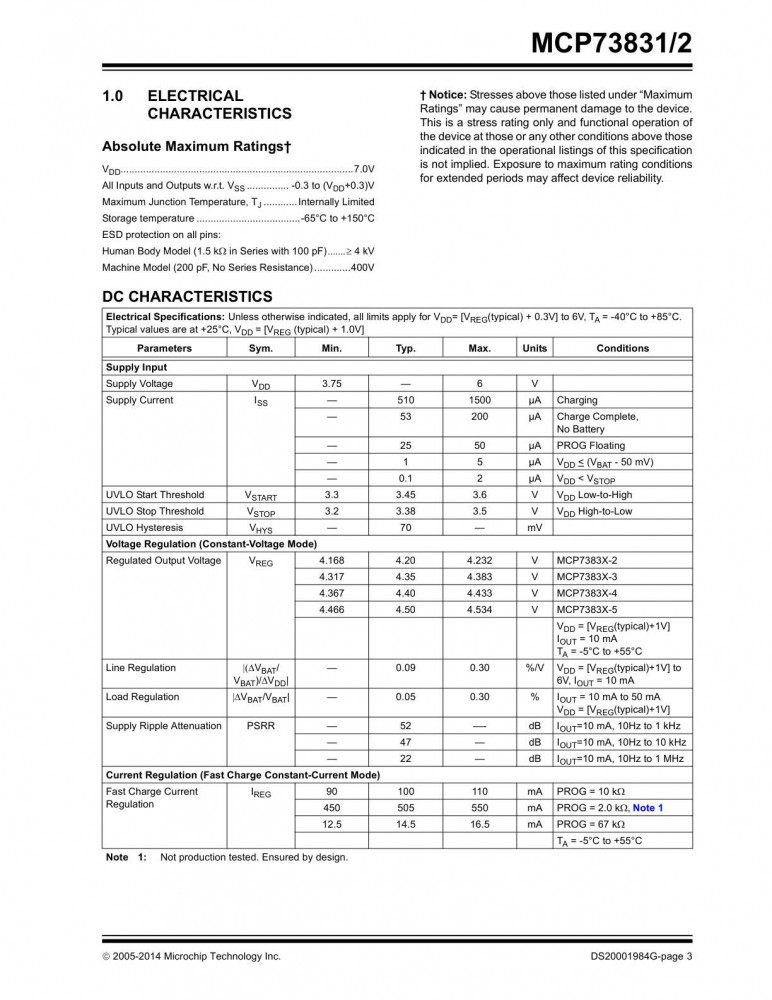 MCP73832 technical document page 3