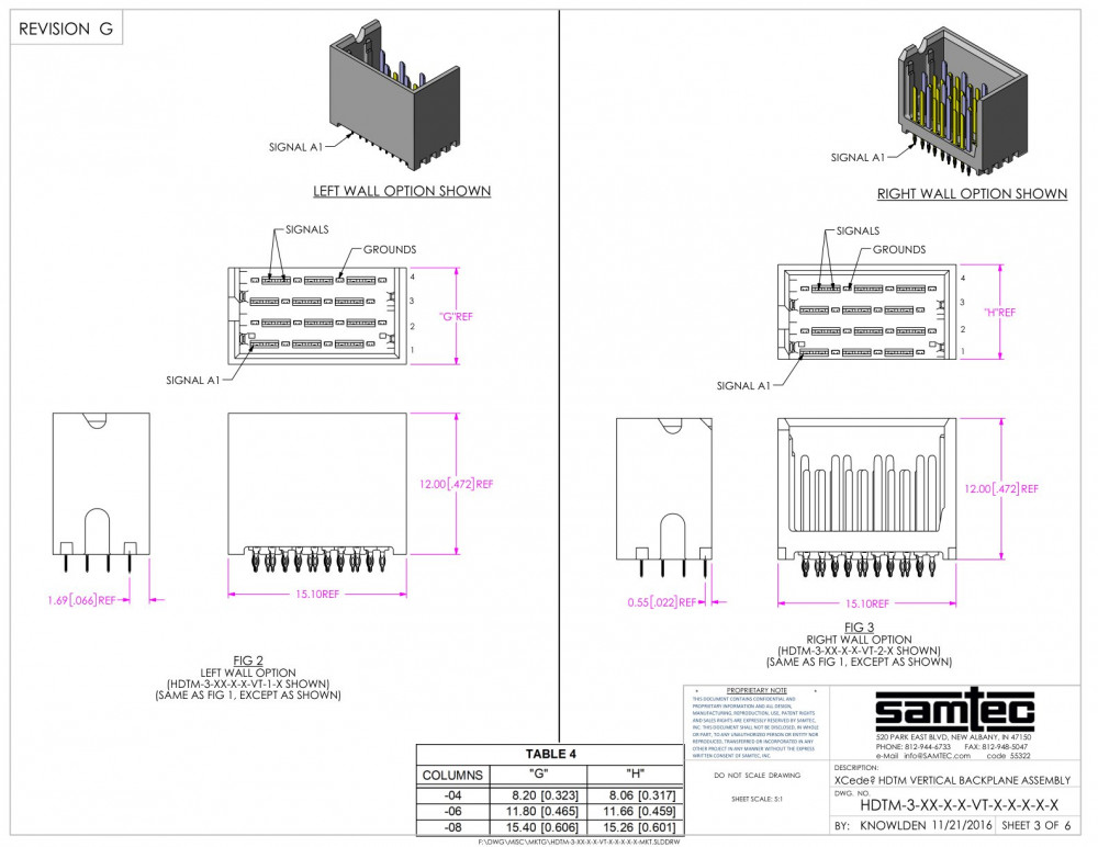 Samtec HDTM drawing page 3