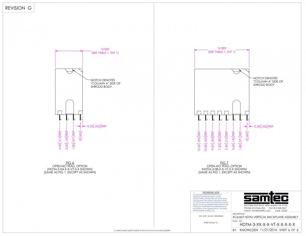 Samtec HDTM drawing page 6