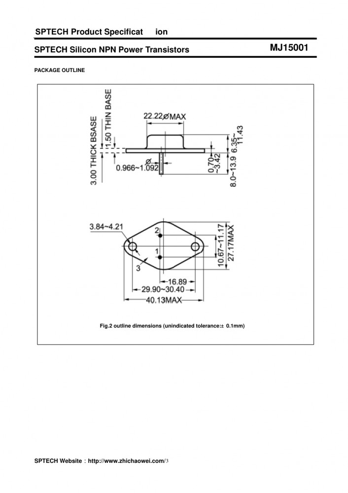 MJ15001 datasheet page 3
