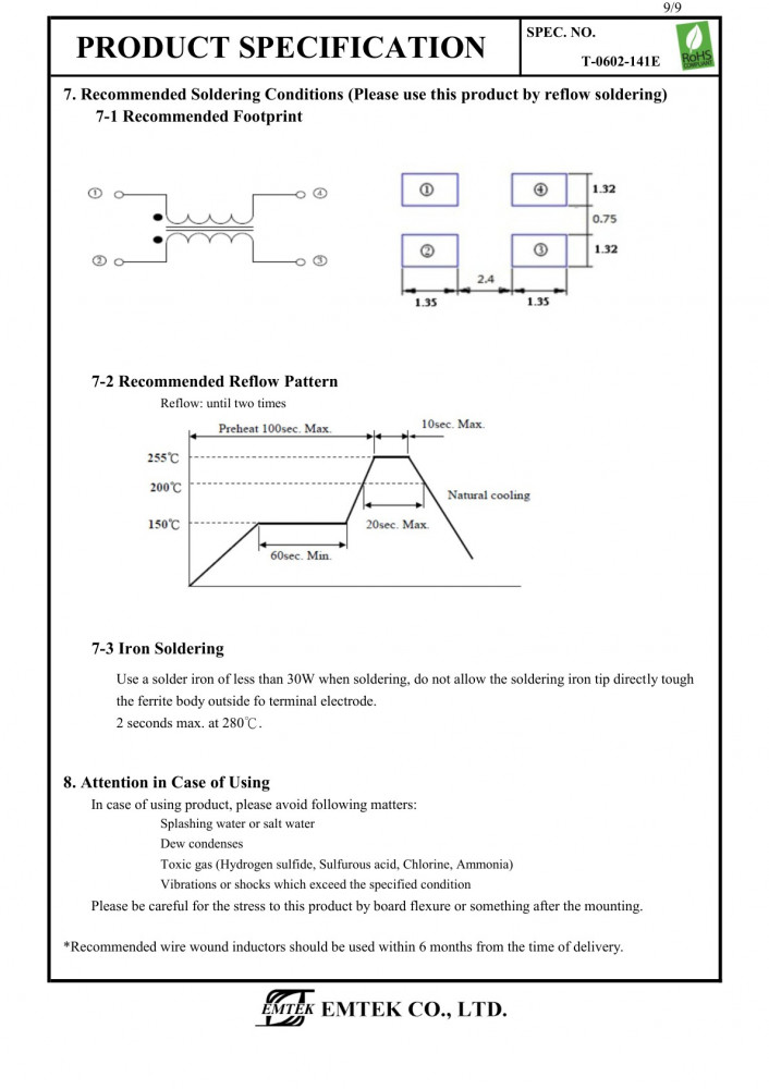 EMTEK specification page 10