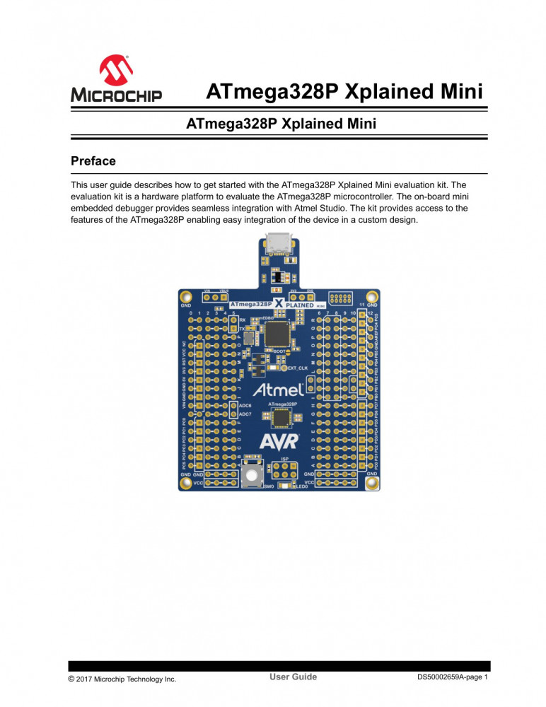 ATmega328P Xplained Mini documentation page 1