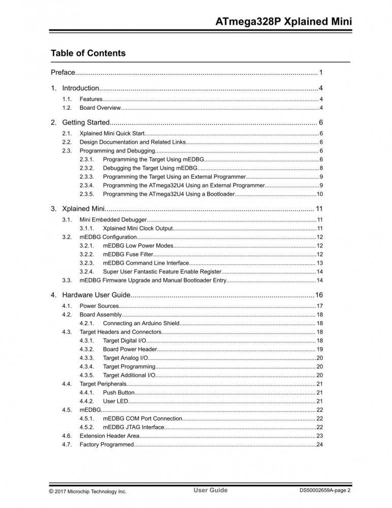 ATmega328P Xplained Mini documentation page 2