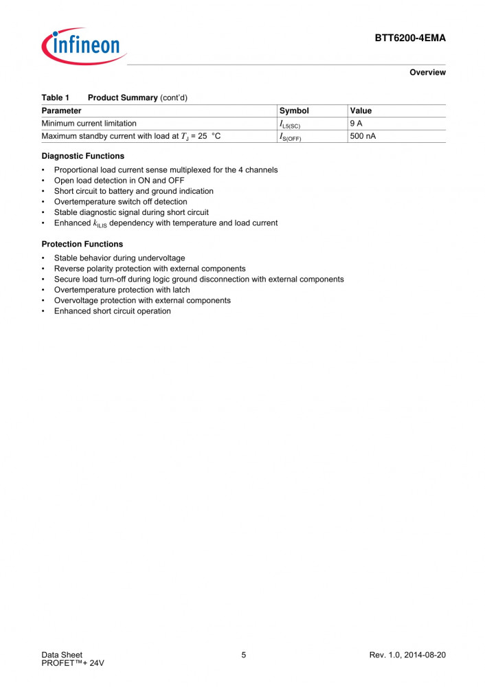 BTT6200-4EMA datasheet page 5