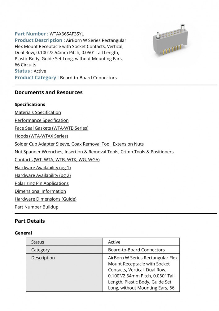 WTAX66SAF3SYL technical document page 1