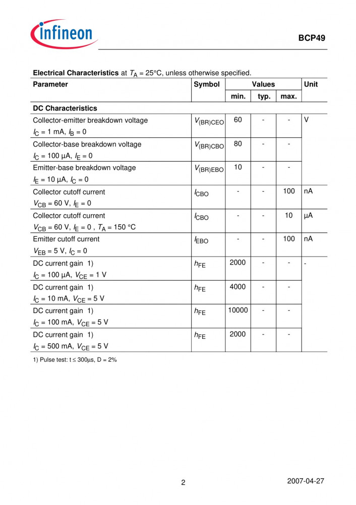 BCP49 datasheet page 2