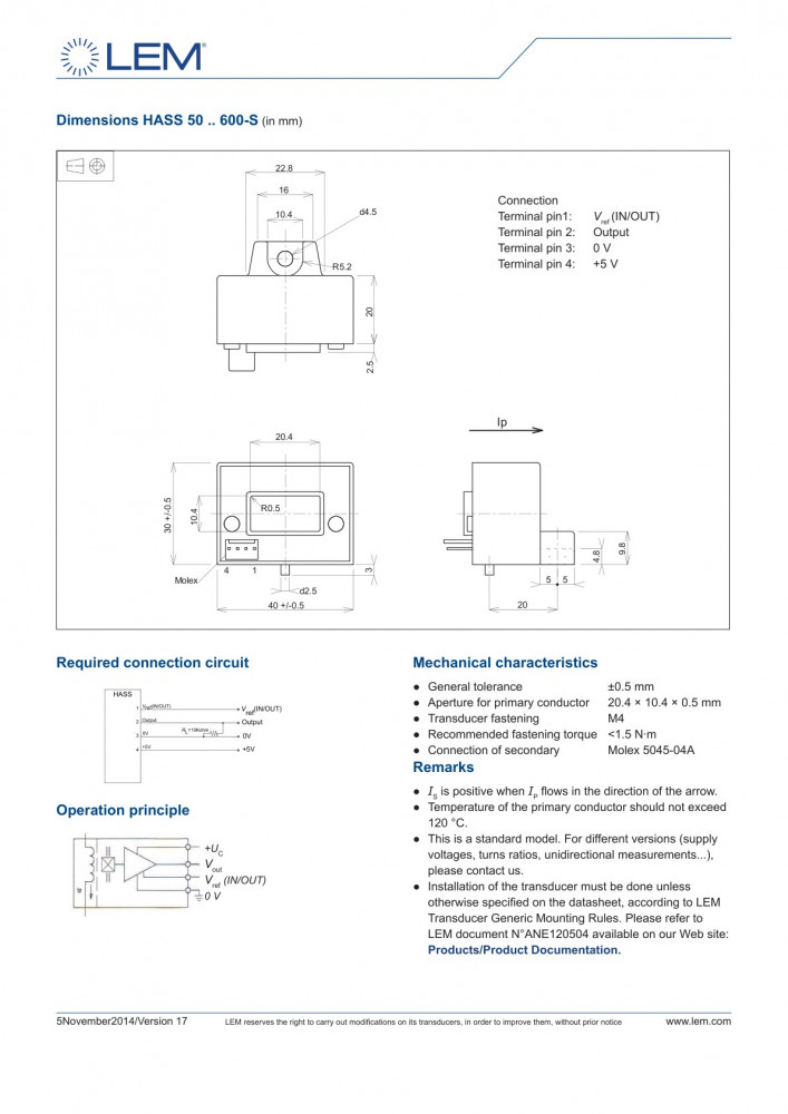 LEM HASS 50 to 600-S datasheet page 3