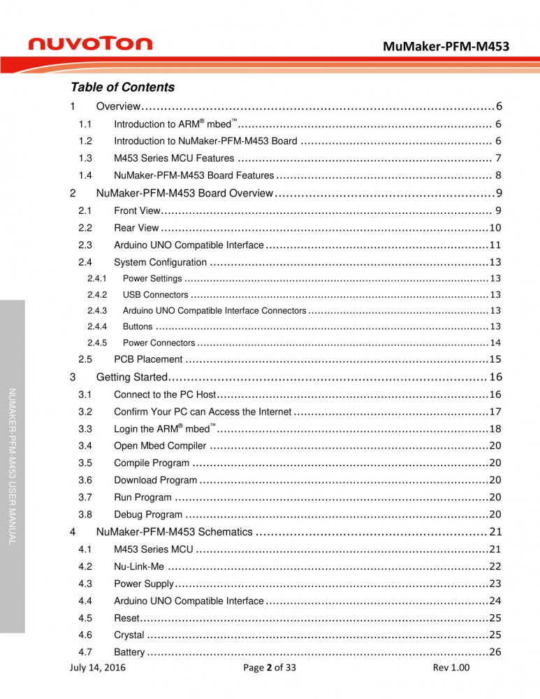 NuMaker-PFM-M453 manual page 2