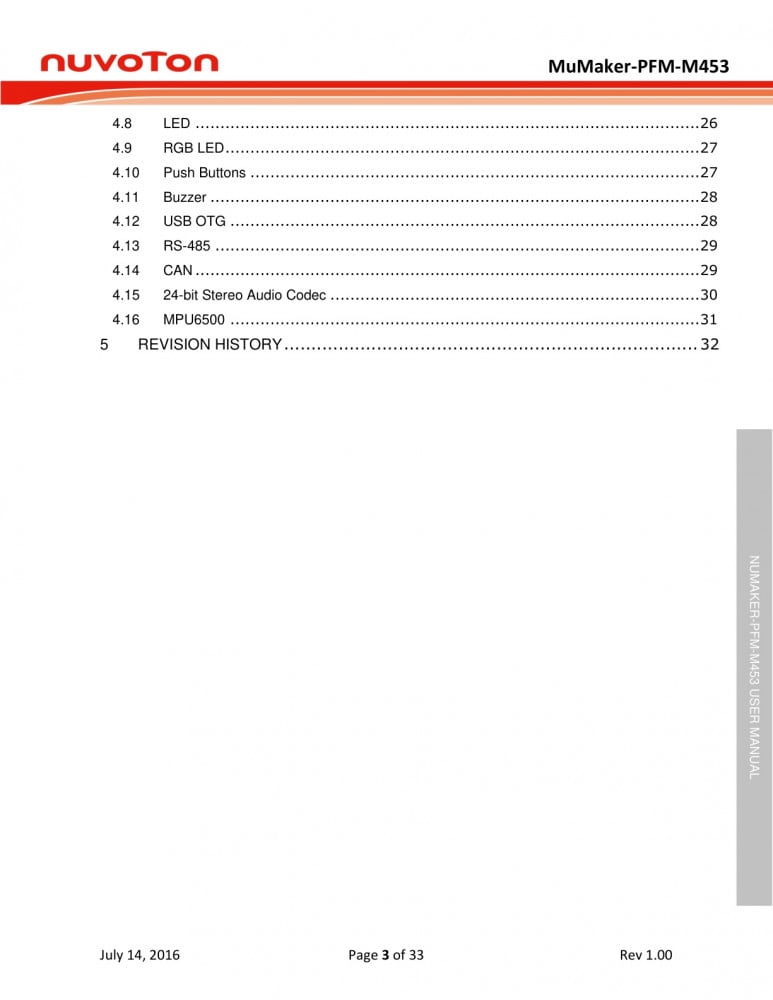 NuMaker-PFM-M453 manual page 3