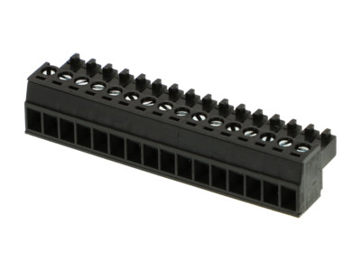 3.50mm Pitch Eurostyle Horizontal Plug, with Standard Imprinting, Green Housing, Gold (Au) Plated, 16 Circuits