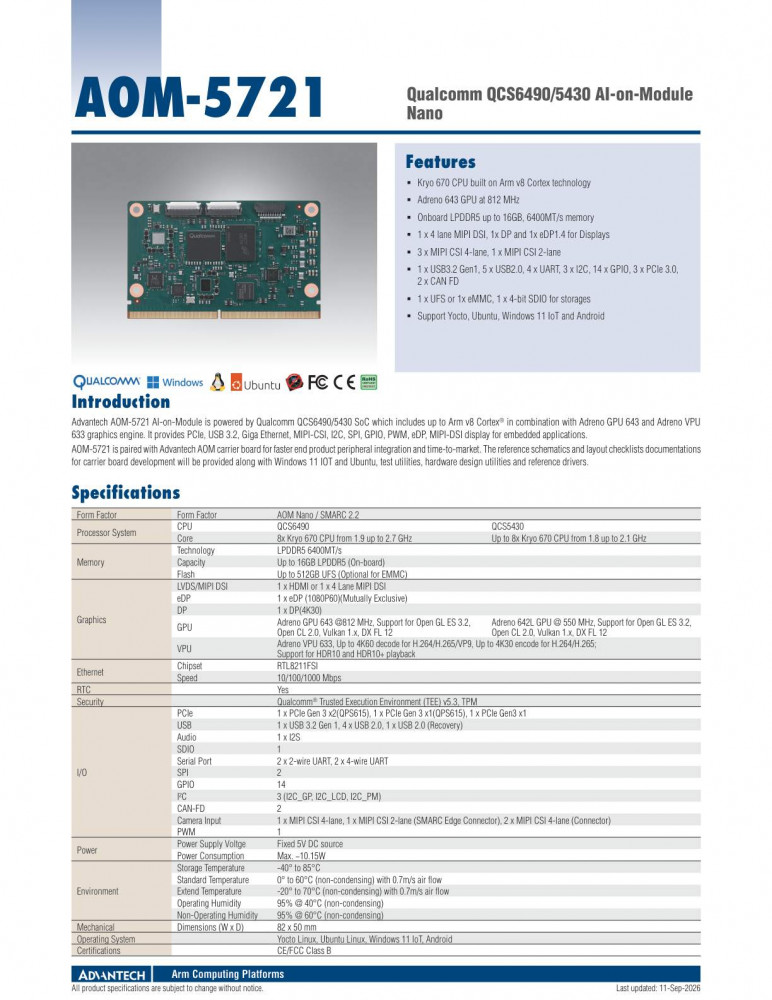 AOM-5721 technical document page 1