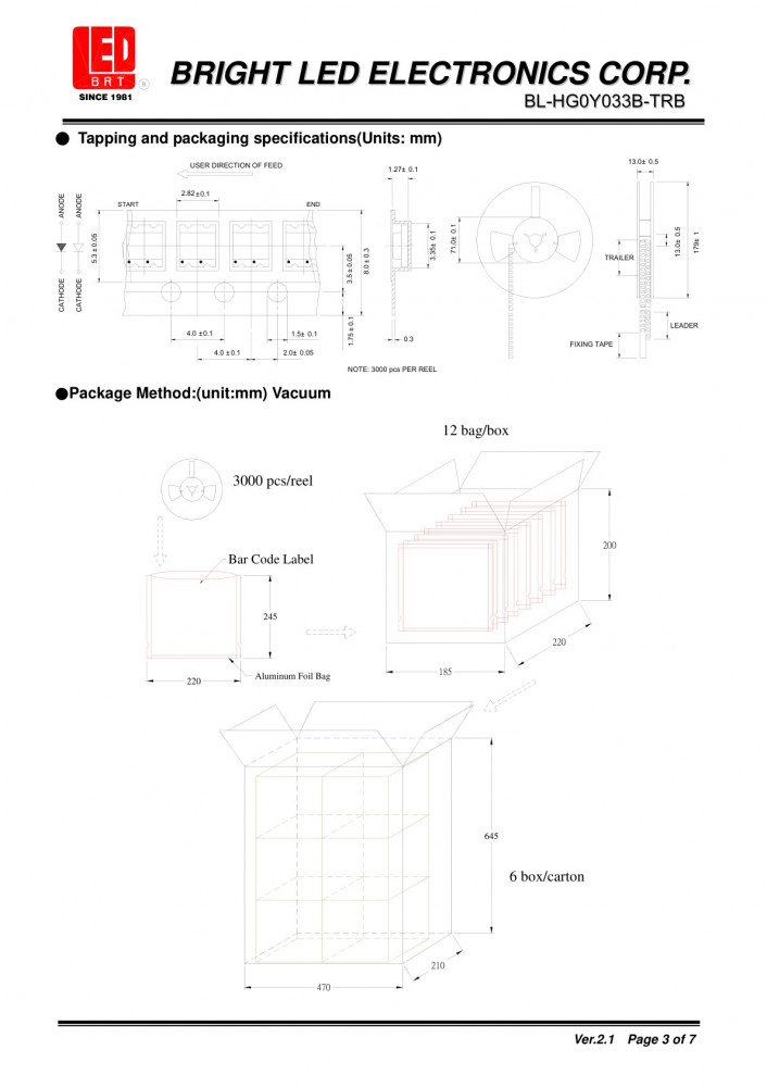 BL-HG0Y033B-TRB datasheet page 3