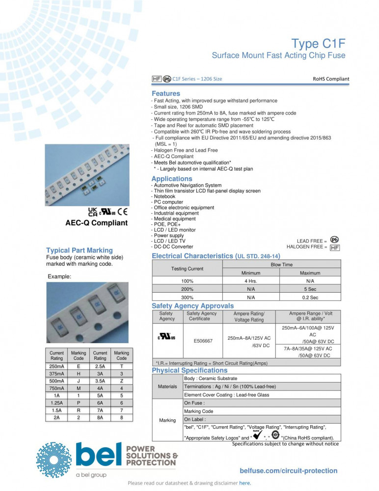 C1F series technical document, page 1