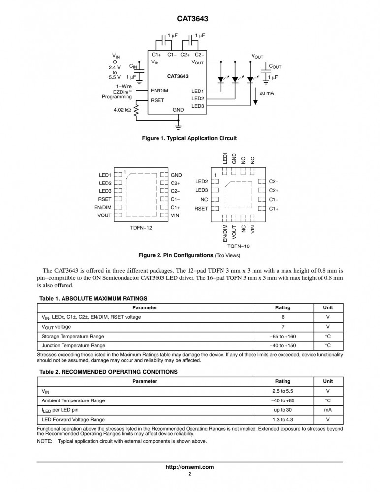 CAT3643 technical document page 2
