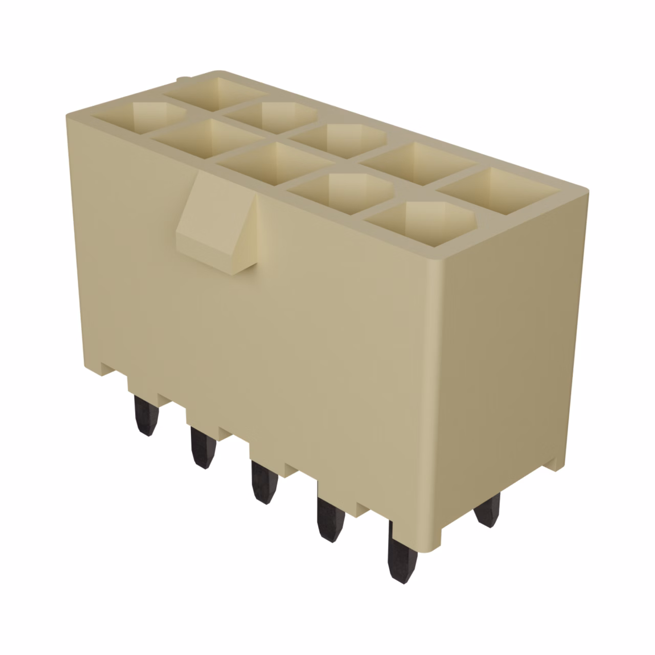 Mini-Fit Jr. Vertical Header, 4.20mm Pitch, Dual Row, 10 Circuits, without Snap-in Plastic Peg PCB Lock, Tin, Natural for sale