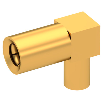 SSMB / RIGHT ANGLE PLUG FEMALE CRIMP TYPE FOR 2.6/50 D CABLE GOLD for sale