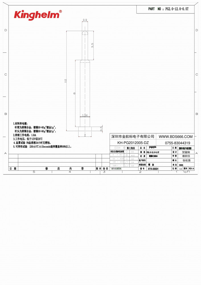 KH-PG2012005-DZ technical drawing preview