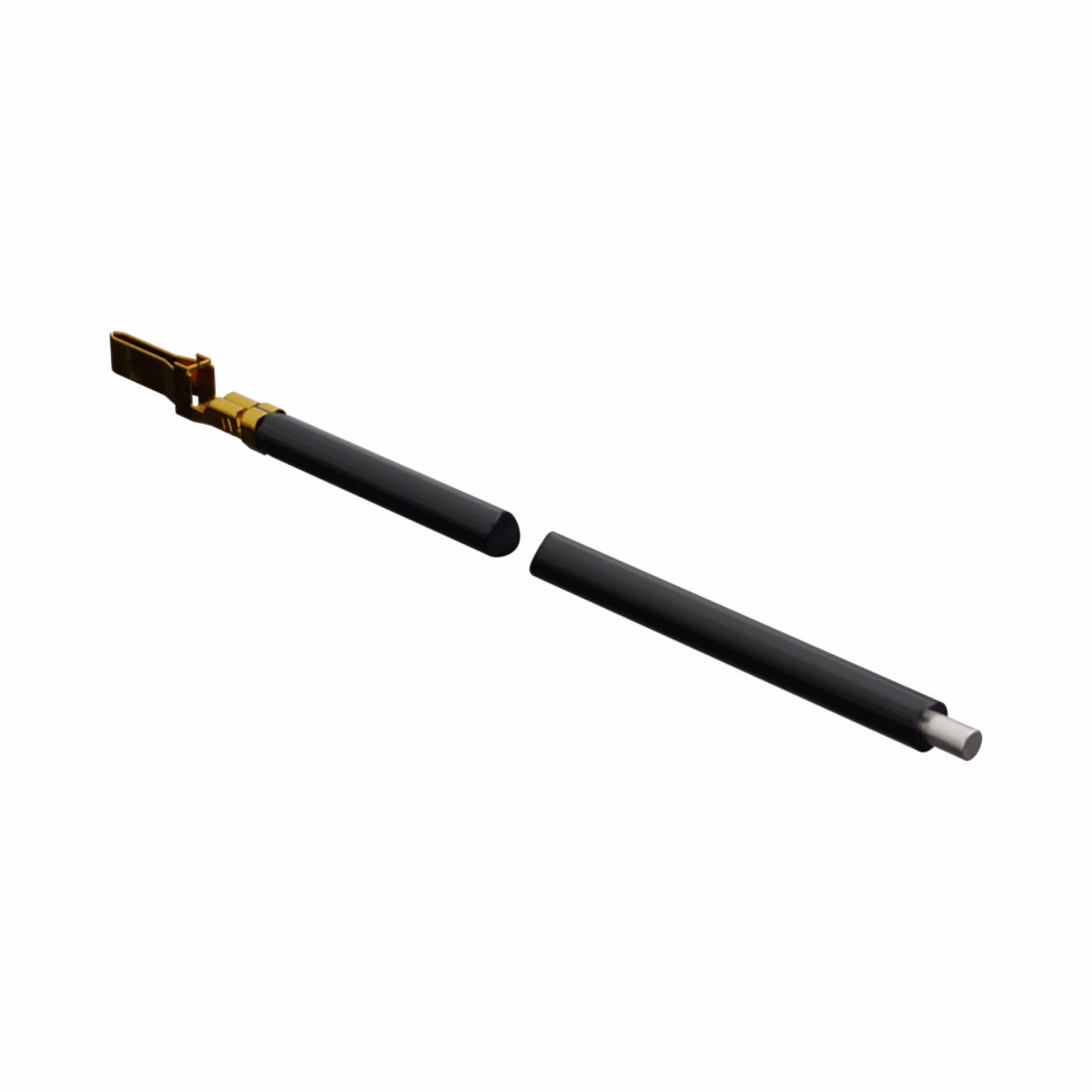 Pre-Crimped Lead Mini-Fit Sr. Male-to-Pigtail, Gold (Au) Plating, 225.00mm Length, 12 AWG, Black for sale